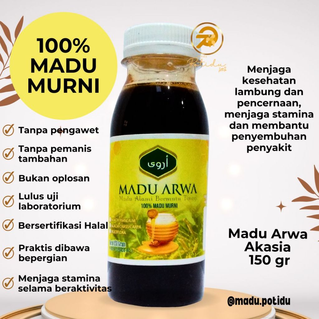 Jual Madu Arwa Akasia - 100% Madu Asli Murni Kemasan Saku 150 gr - Pure ...