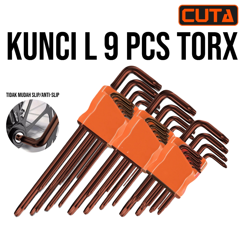 Jual CUTA Kunci L Set 9 Pcs S2 Torx Bintang Hex Key Kunci L Set Lengkap ...