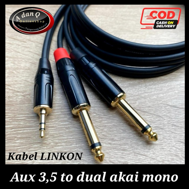 Jual Kabel HP ke Mixer kabel aux 3,5 to dual akai mono | Shopee Indonesia
