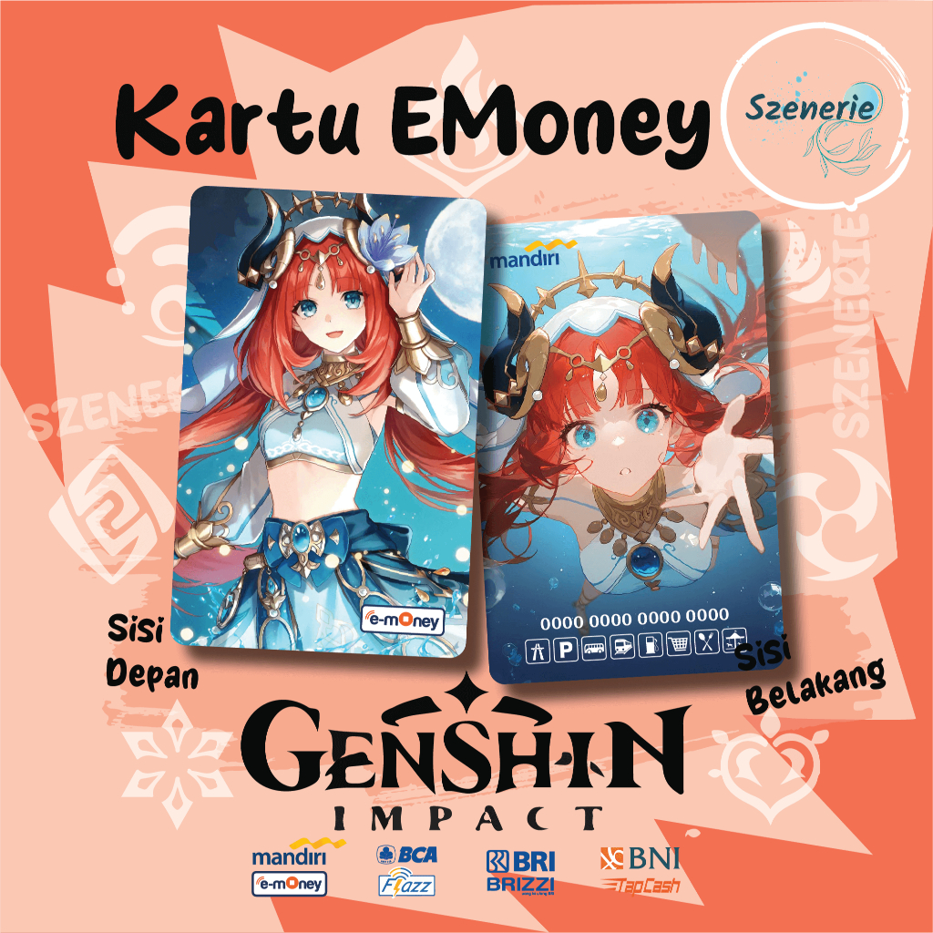 Jual Emoney Custom Nilou Genshin Impact Hydro Flazz gen 2 Mandiri BCA ...