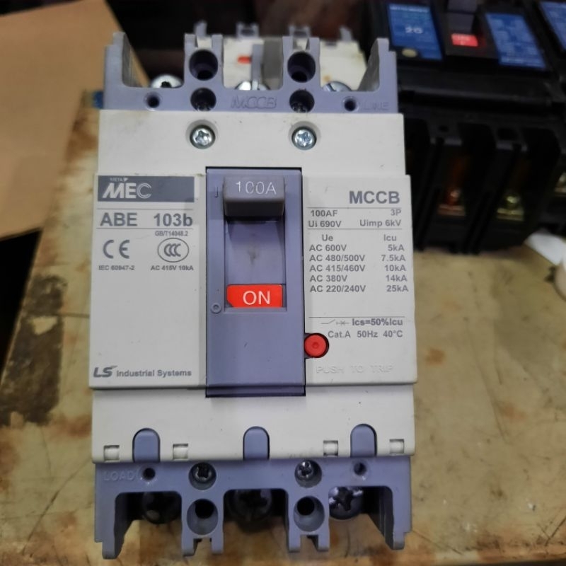 Jual mccb breaker ls abe103b 100a 3p ls mec | Shopee Indonesia