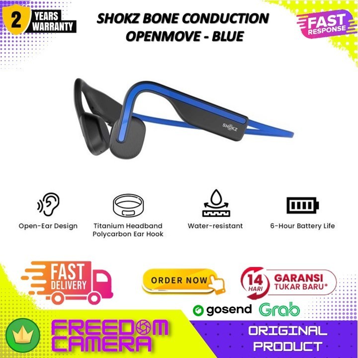 Jual Shokz Open Move Bone Conduction - blue | Shopee Indonesia