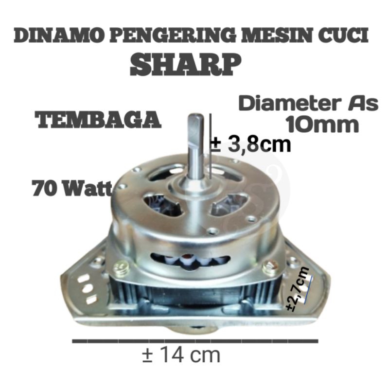 Jual DINAMO SPIN SHARP TEMBAGA/ MOTOR PENGERING MESIN CUCI SHARP 2 ...
