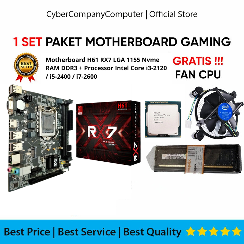 Jual Paket Motherboard RX7 Core i7-2600/ i5-2400 / i3-2120 - New ...