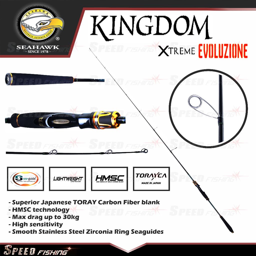 Jual Joran Pancing Seahawk Kingdom Xtreme Evoluzione Solid Carbon ...