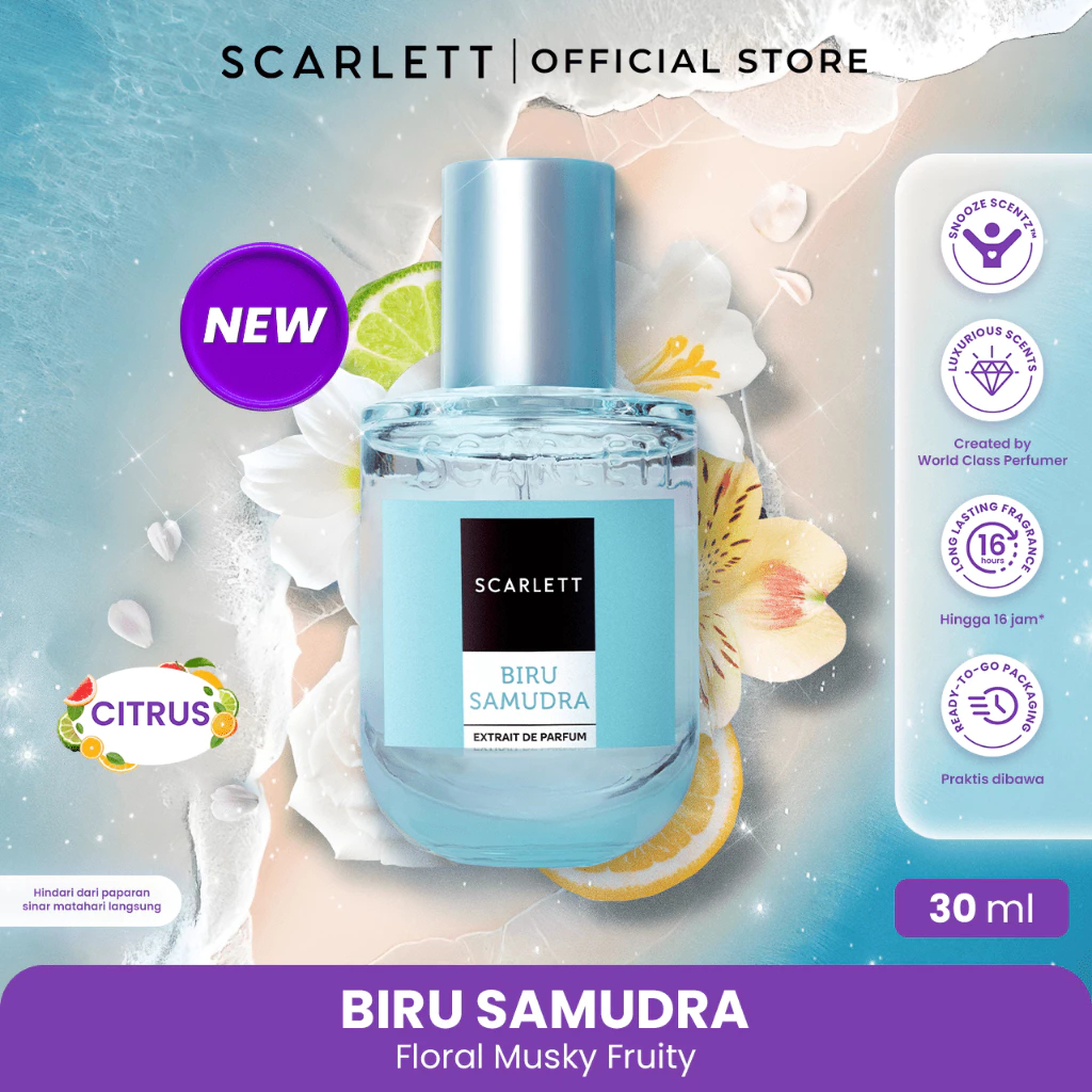 Jual Scarlett Extrait De Parfum Biru Samudra 30ml | Shopee Indonesia