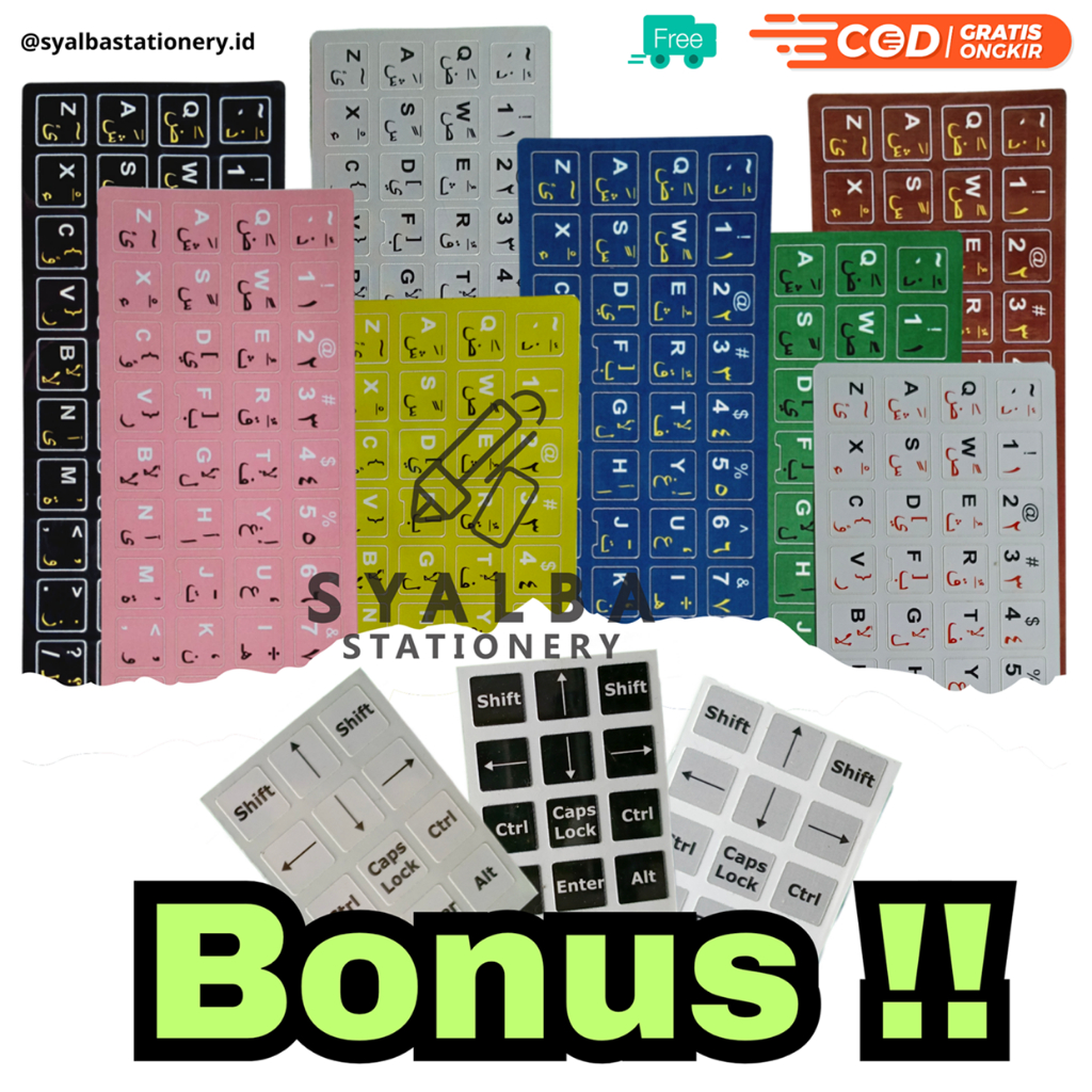 Jual Stiker Keyboard Arab Hijaiyah : Font Estetik, Tahan Lama & Murah ...
