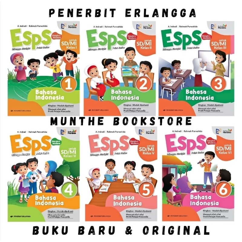 Jual Buku Esps Bahasa Indonesia Kelas 1 2 3 4 5 6 SD/MI Penerbit Erlangga Kurikulum Merdeka Km ...