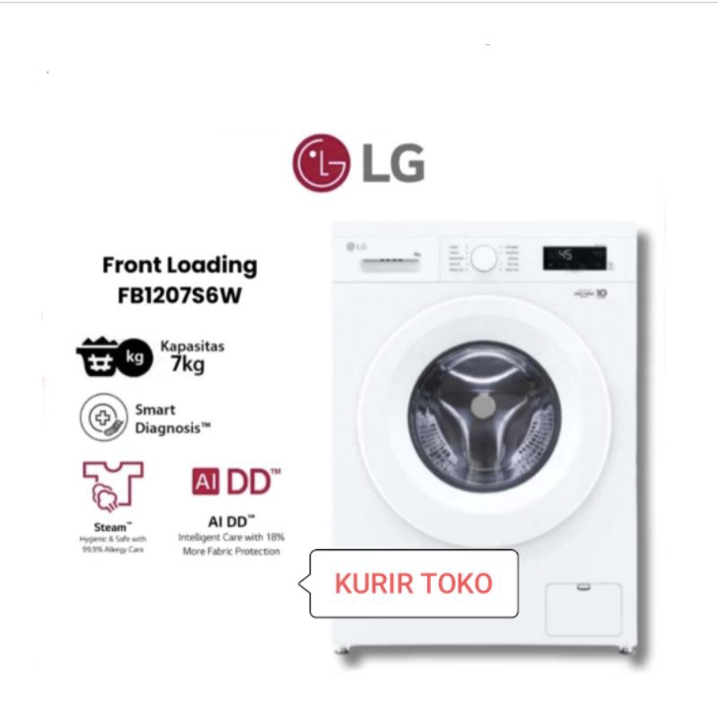 Jual LG Mesin Cuci Front Loading 7KG FB1207S6W Garansi Resmi | Shopee ...