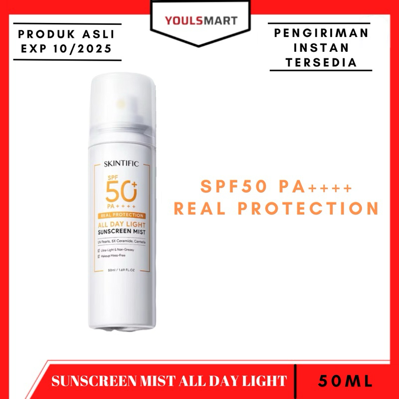 Jual Skintific All Day Light Sunscreen Mist SPF 50 PA++++ 50ml | Shopee Indonesia
