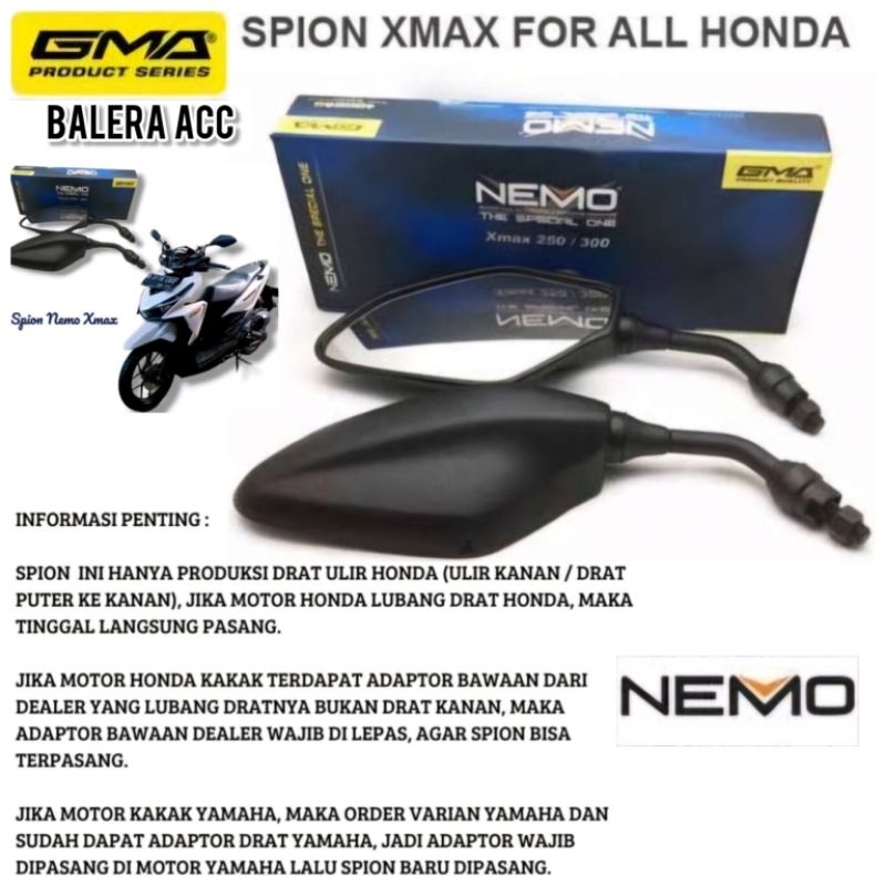 Jual Spion Universal Model Xmax - NEMO Aerox Vario 125 150 160 Lexi 155 Nmax Beat Semua Honda ...
