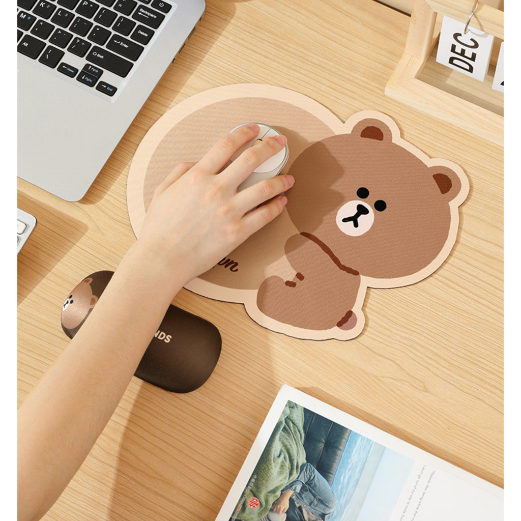 Jual Mouse pad dengan hand rest wrist pad 1 set original beruang brown ...