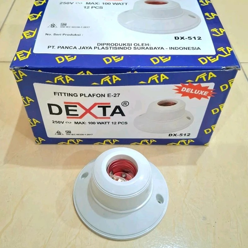 Jual DEXTA Fitting Plafon Bulat Besar Putih Fiting Tempel Plafon ...