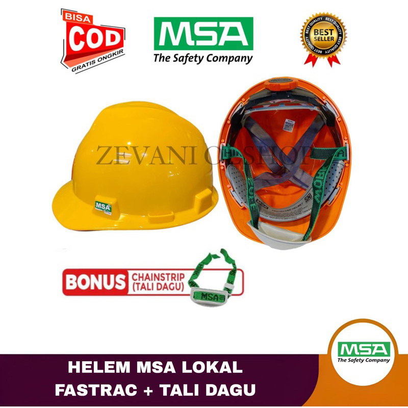 Jual Helm Safety MSA Lokal Inner Fastrack + Tali Dagu Warna Kuning ...