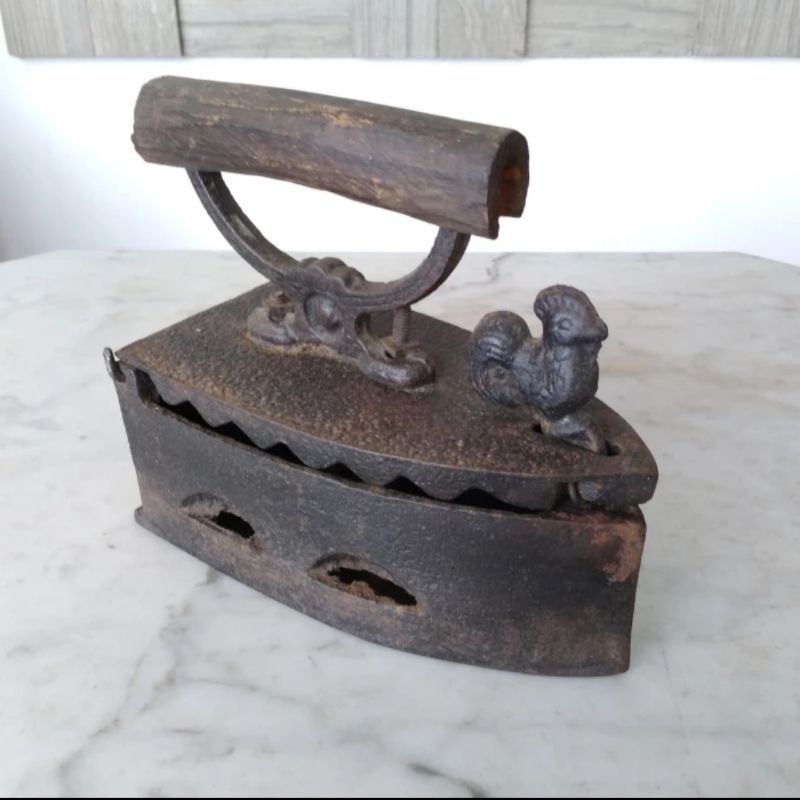 Jual Setrika Ayam Jago Antik Kuno Jadul Besi | Shopee Indonesia