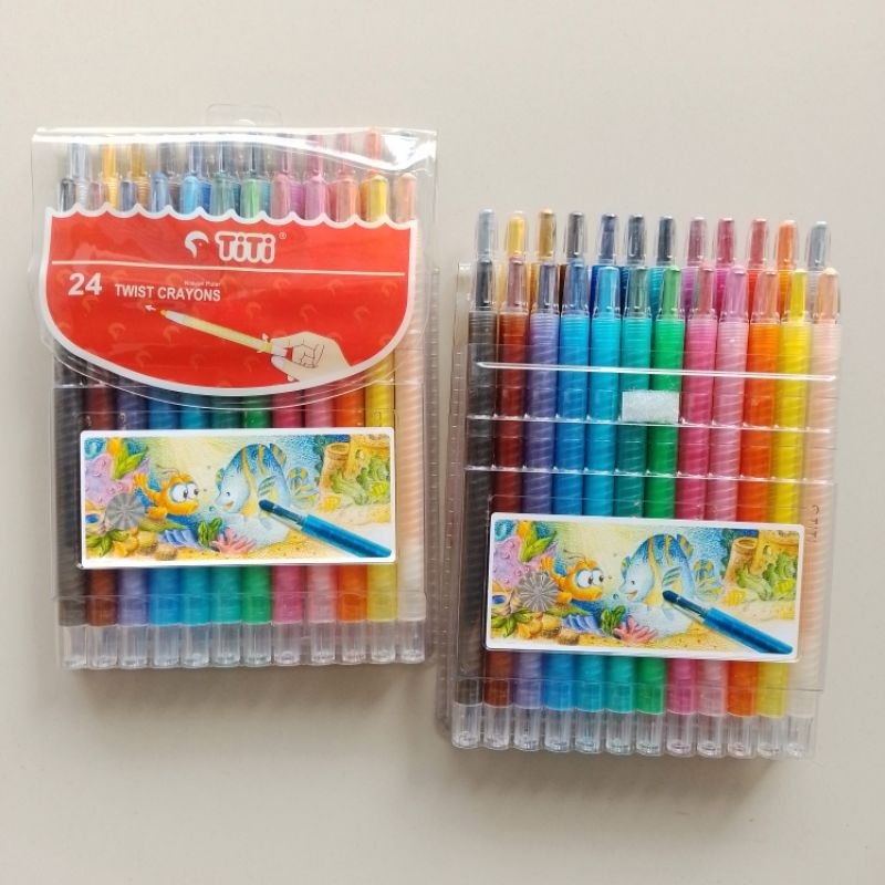 Jual Crayon Putar Twist Crayon Titi 24 Warna ( Set ) [ Original ...