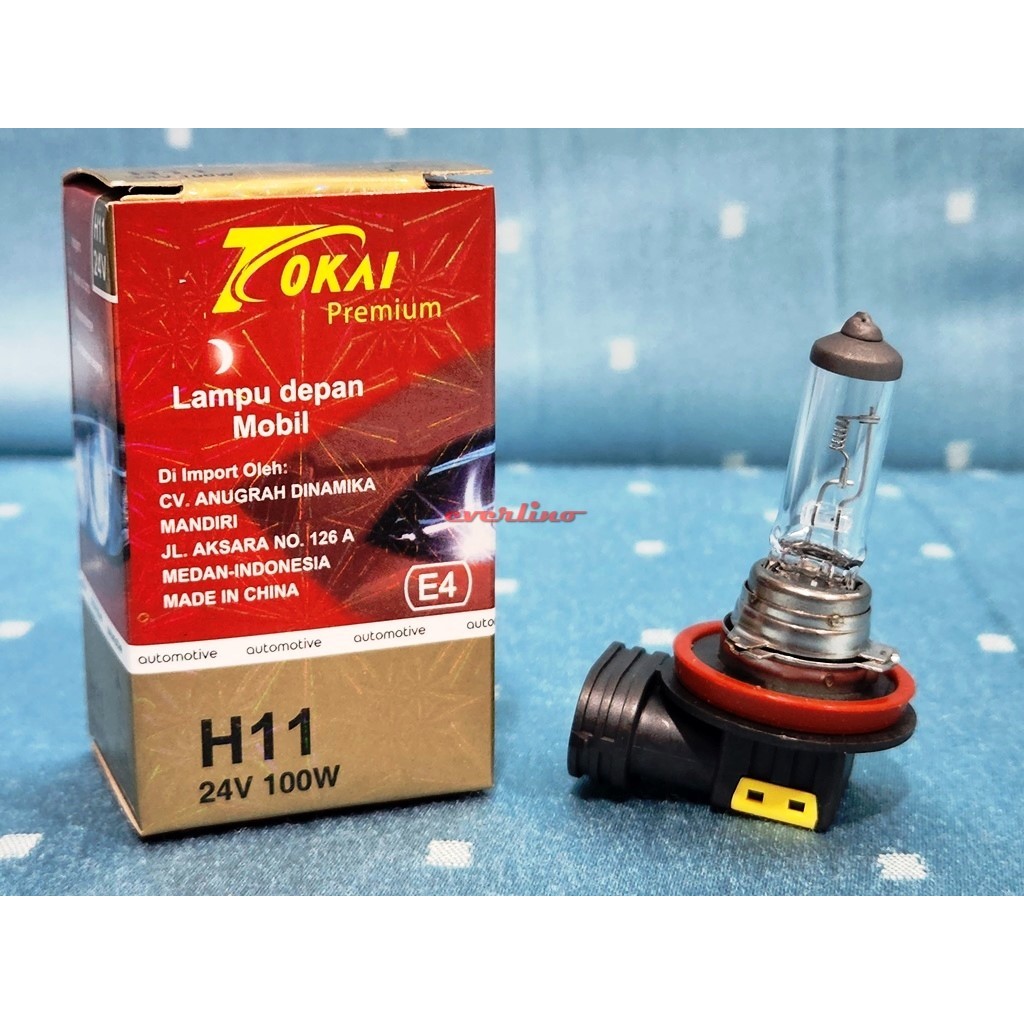 Jual berkah TOKAI H11 24V 100W lampu mobil bohlam dop depan besar utama jauh halogen kabut ...