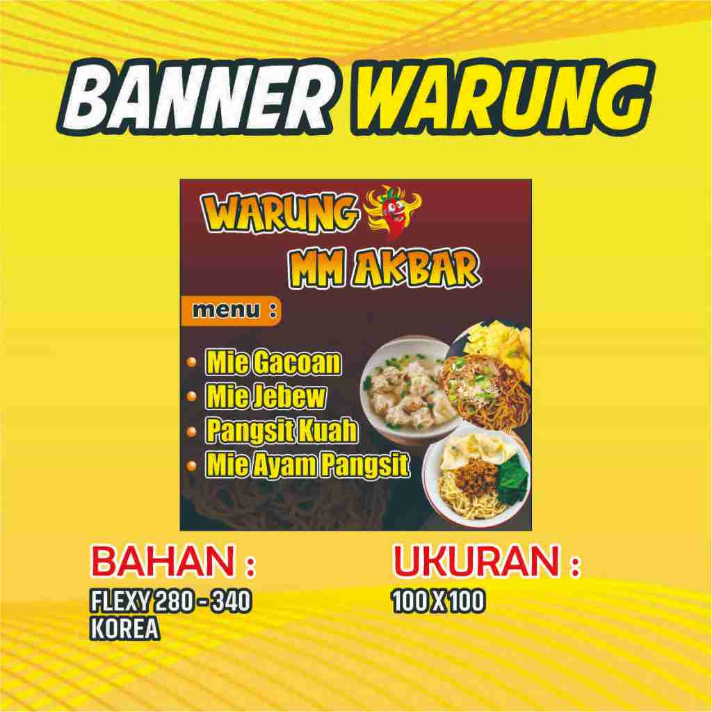 Jual Spanduk Banner Warung/ Banner Warung Custom/ Free Desain/ Spanduk ...