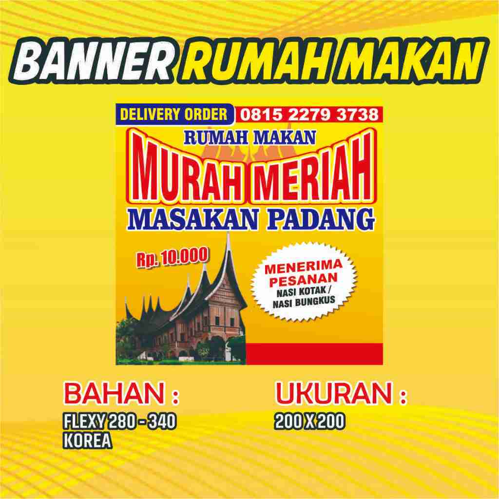 Jual Spanduk Banner Rumah Makan/ Banner Masakan Padang/ Free Desain ...