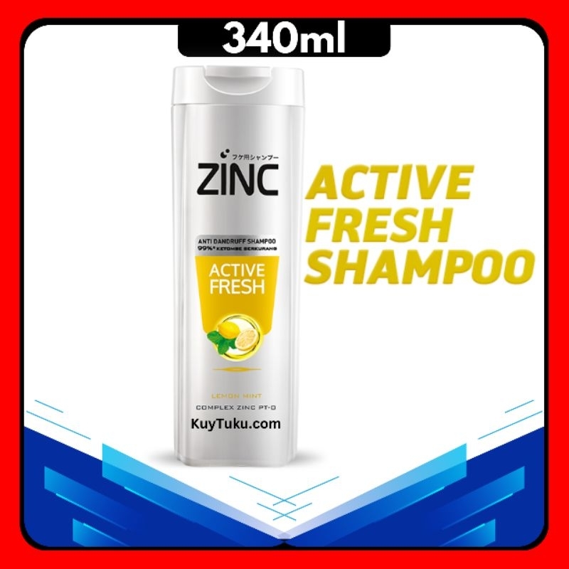 Jual ZINC Shampoo Active Fresh Botol 340ml | Shopee Indonesia