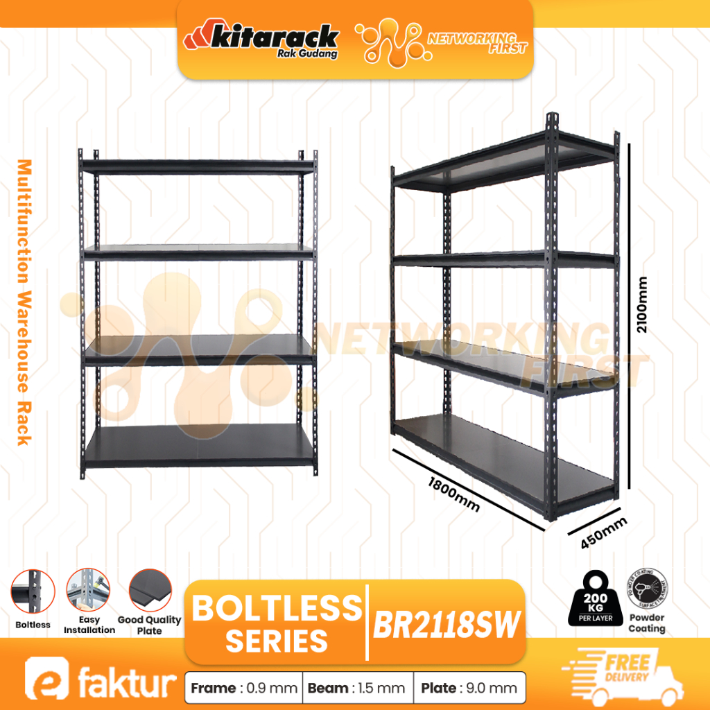 Jual KITARACK Rak Serba Guna BR2118SW 4 Layer Wood Panjang 1,8 Meter ...