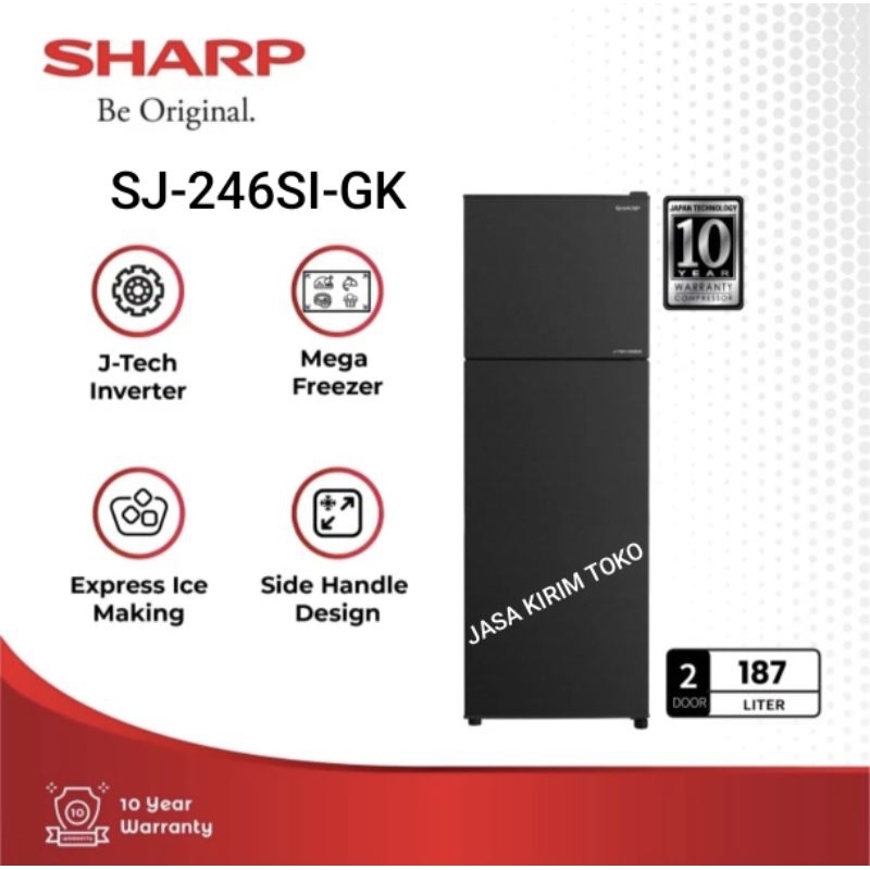 Jual Sharp Kulkas 2 Pintu 187 L SJ-246SI-GK / Shine J-Tech Inverter Series SJ246SIGK 205 Liter ...