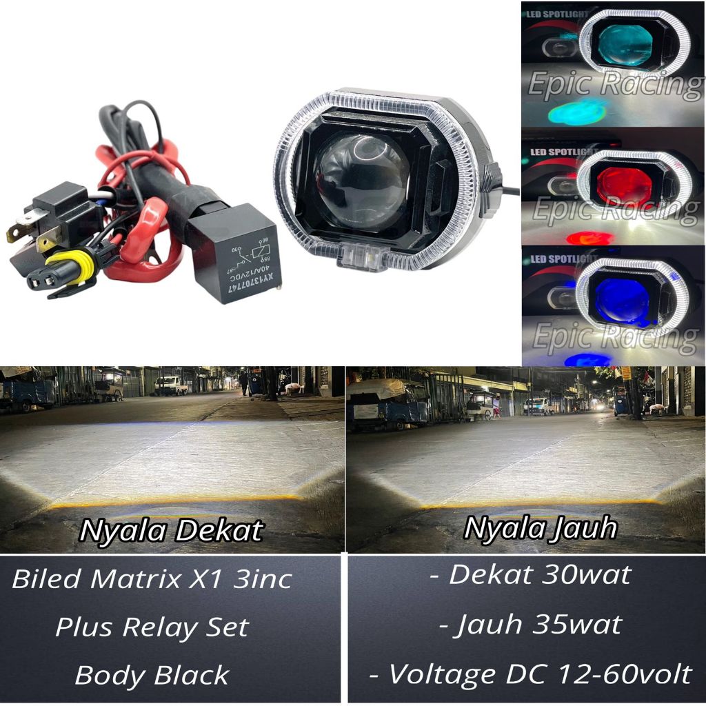 Jual ORIGINAL PROJIE BILED MATRIX X1 3 INC + RELAY SET TERBARU High Low ...