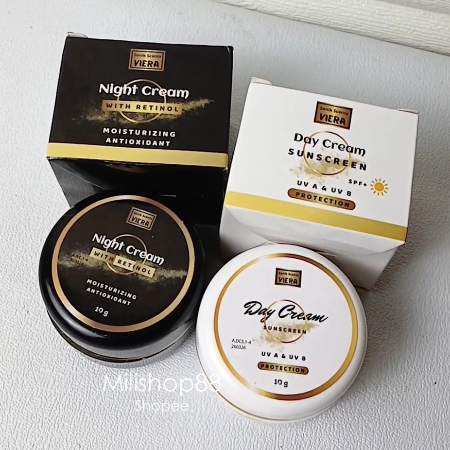 Jual PAKET Viera Krim Wajah Anti-Aging Satu Set Night Cream with Retinol Day Cream Sunscreen ...