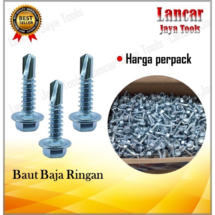 Jual Baut Baja Ringan 10 X 19 Isi 50 Pcs Perbungkus Baut Sekrup Skrup Roofing Ruping 10 x 16 ...