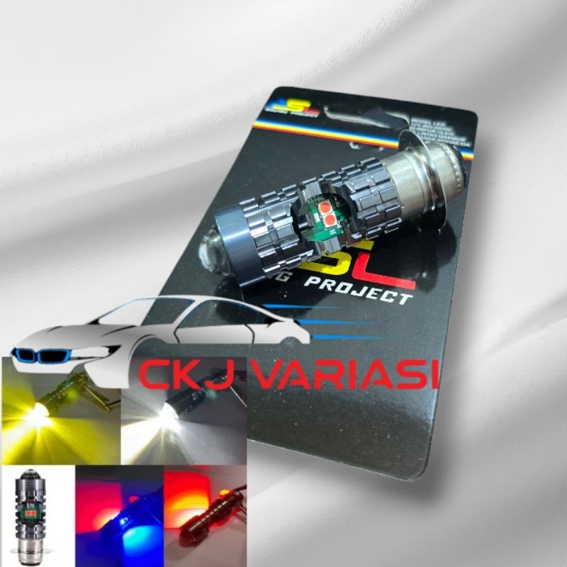 Jual Lampu utama Led H6 laser jauh dekat putihkuning plus senja biru | Shopee Indonesia