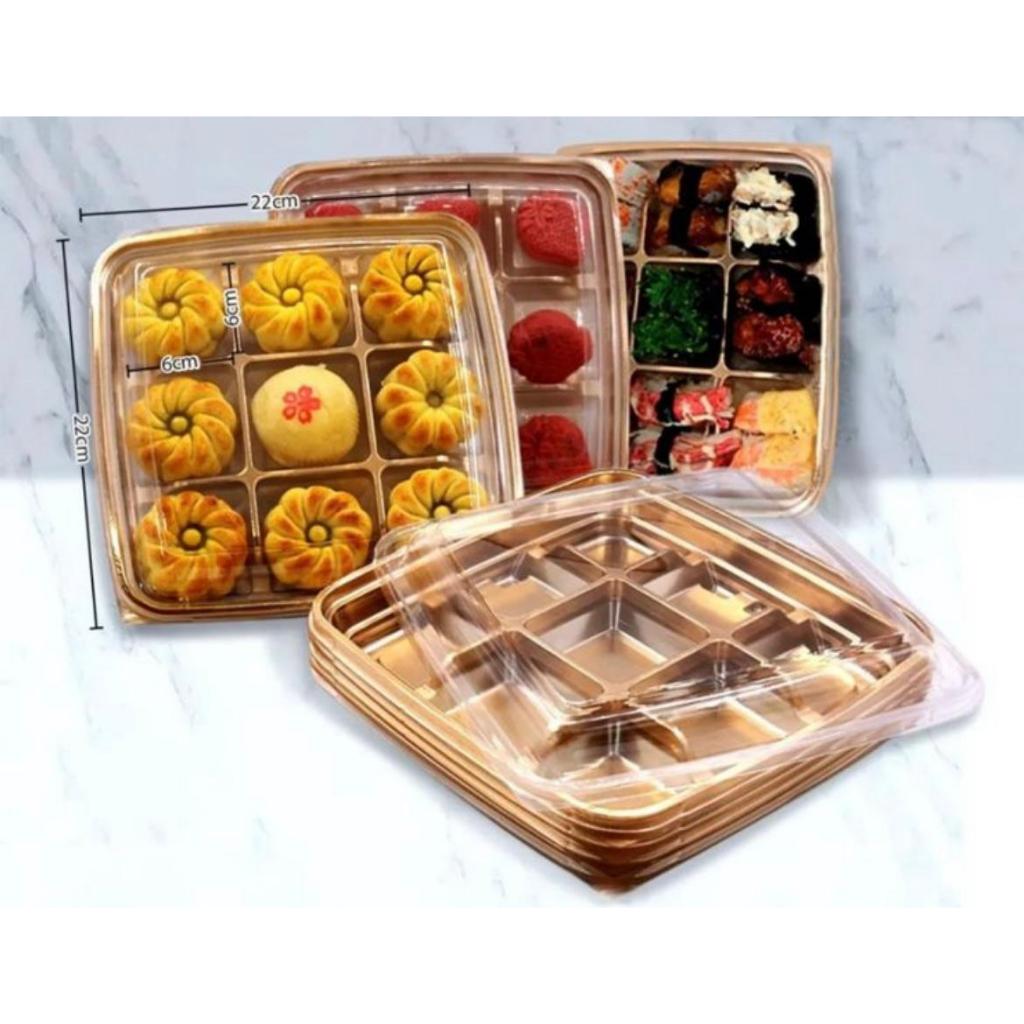Jual Premium Box Mika Gold Box sekat 9 Box Mooncake box kue sus box eggtart box | Shopee Indonesia