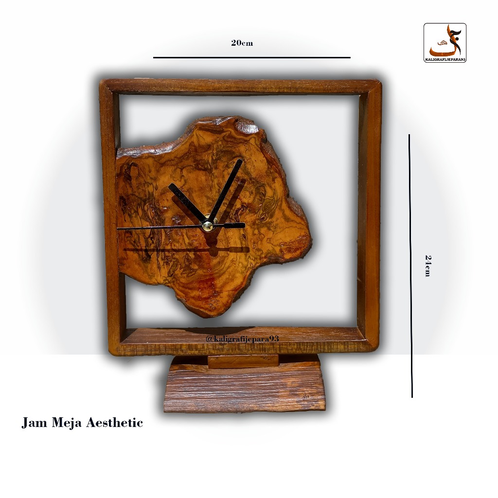 Jual Jam Meja Aesthetic Unik, Jam Meja Vintage Kayu Jati, Souvenir ...
