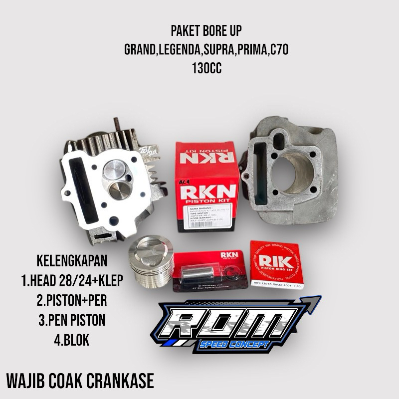 Jual PAKET BORE UP 130CC GRAND,LEGENDA,SUPRA,STAR,C70 | Shopee Indonesia