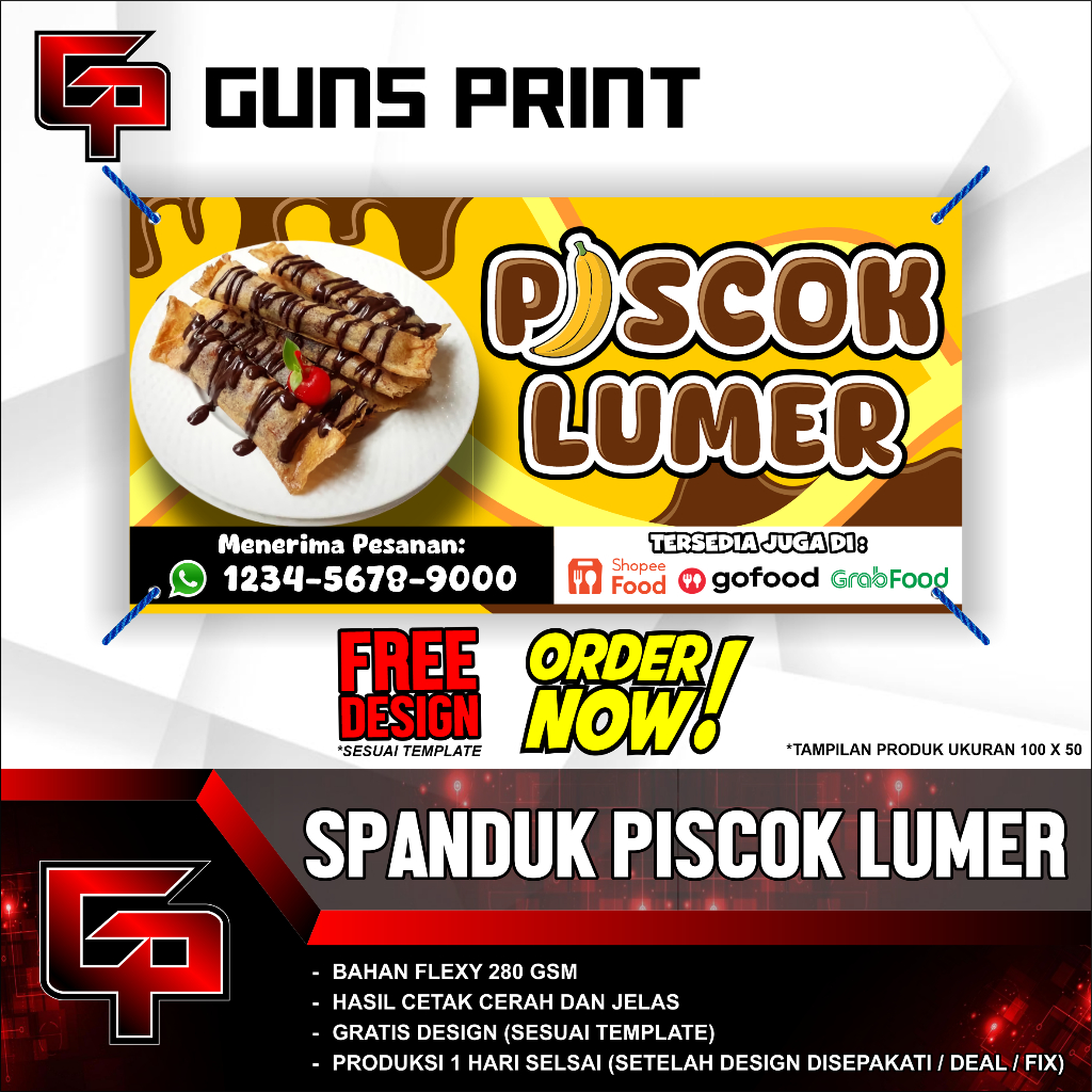 Jual SPANDUK BANNER BALIHO PROMOSI "PISCOK LUMER" UK. 100 X 50 / 150 X ...