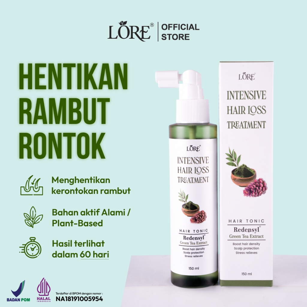Jual LORE Intensive Hair Loss Treatment - Hair Tonic Redensyl & Green ...