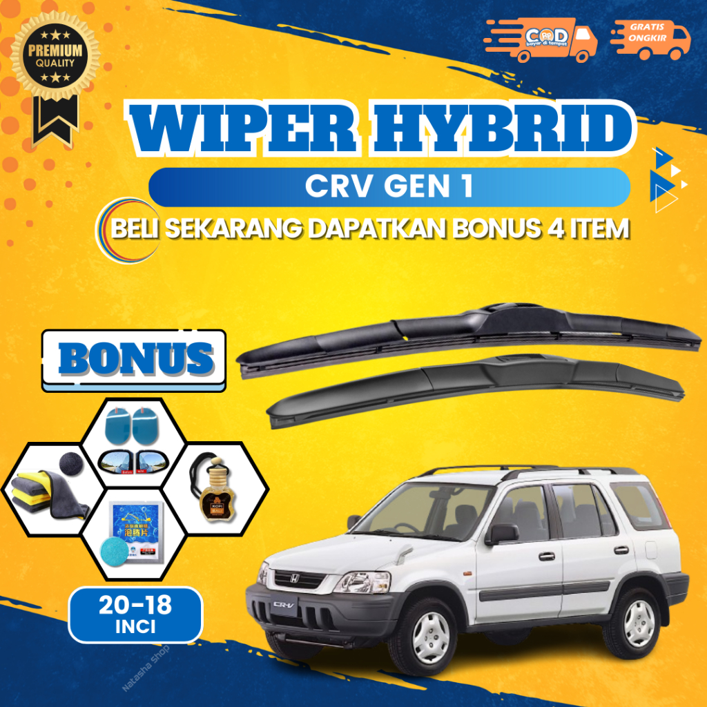 Jual Paket Wiper Hybrid CRV GEN 1 Ukuran 20 - 18 INCI + 4 Bonus ...