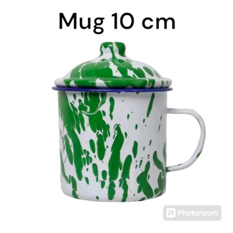 Jual Mug Enamel + Tutup Motif Blirik / Gelas Jadul Brilik 10 Cm ...