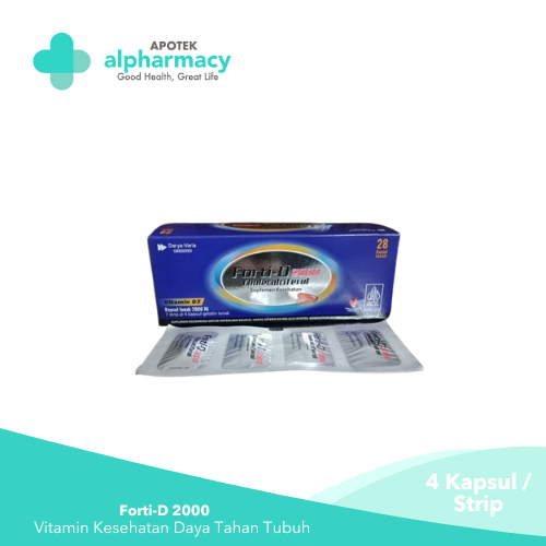Jual Forti-D 2000 Vitamin D3 4 Kapsul Lunak (Per Strip) | Shopee Indonesia