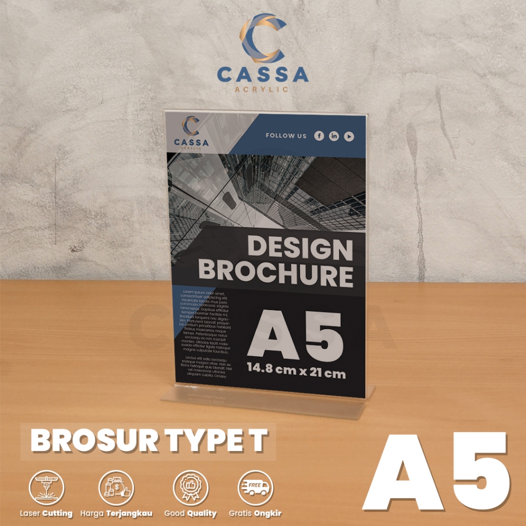 Jual Tempat Brosur A5 Potrait 2mm 2 Sisi / Tent Holder / Akrilik ...