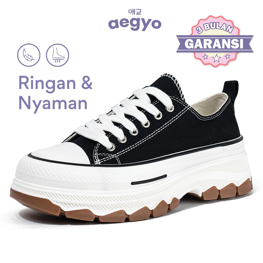 Jual AEGYO Youra Sepatu Sneakers Wanita Kets Kasual Sport Shoes Hitam ...