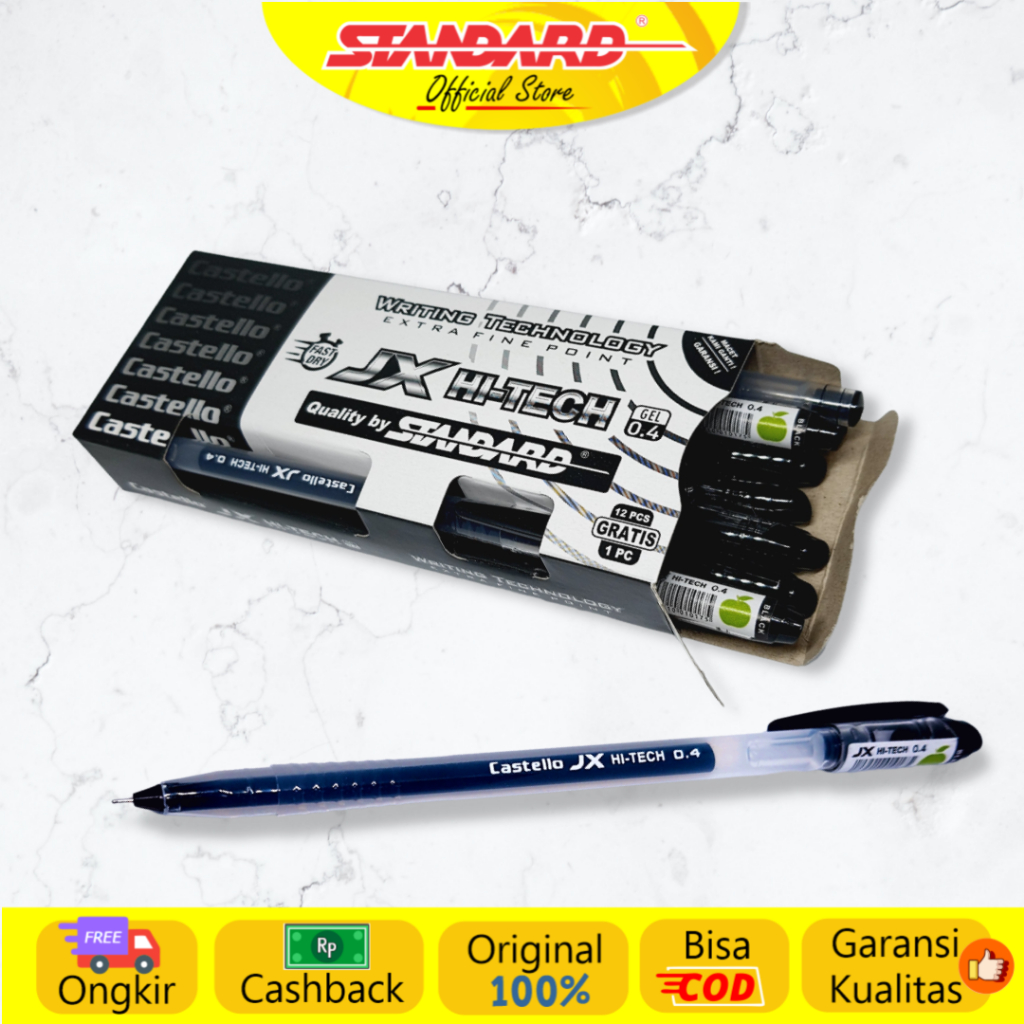 Jual Standard - Pulpen Castello JX Hi-Tech Gel 0.4 ( Alat Tulis / Pen ...