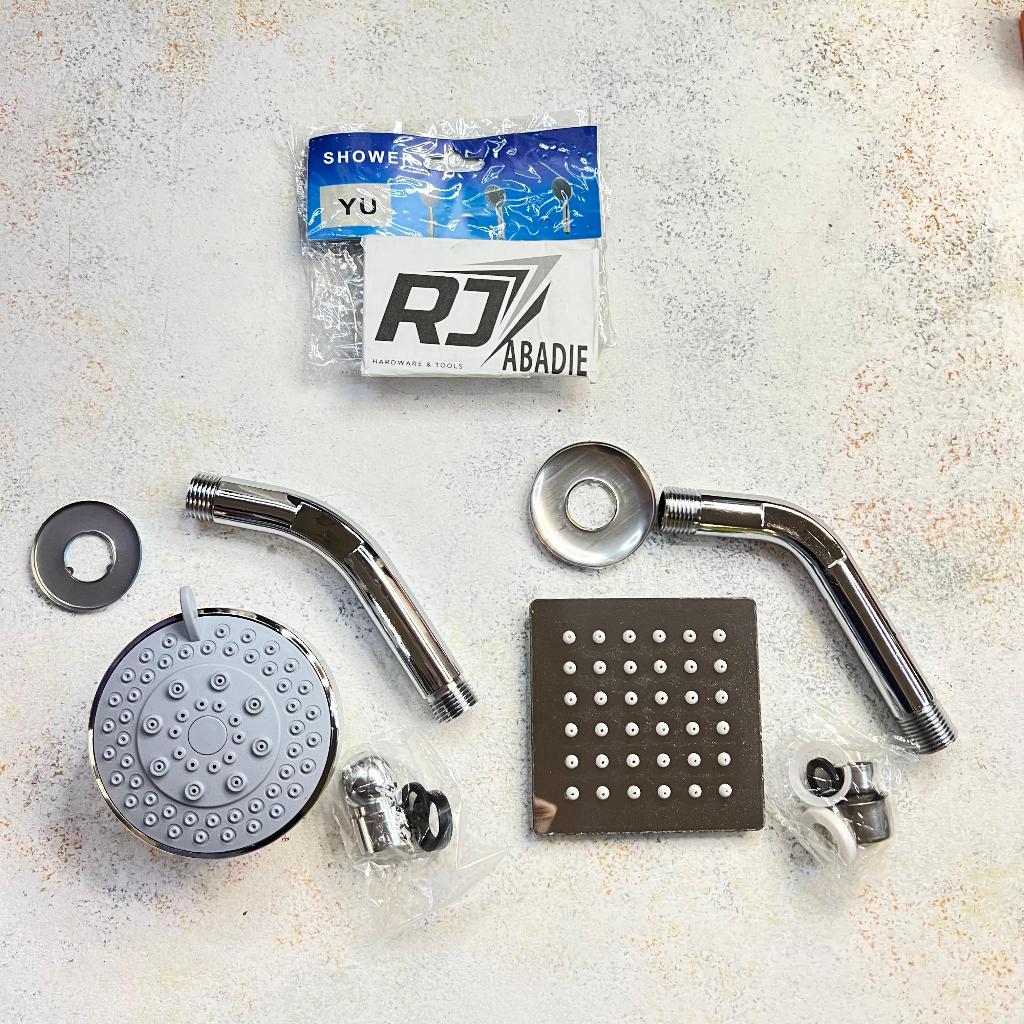 Jual Wall Overhead Shower Mandi Tembok Tancap Dinding Kotak Bulat PVC ...