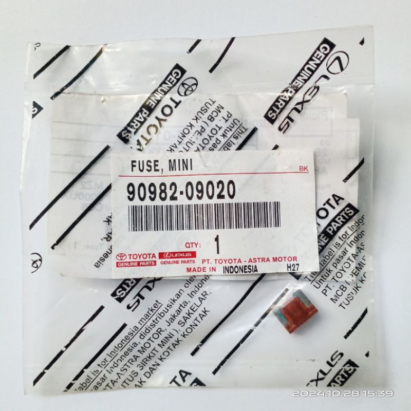Jual Sikring mini fuse mini mobil toyota 7,5a 15a 20a original toyota ...