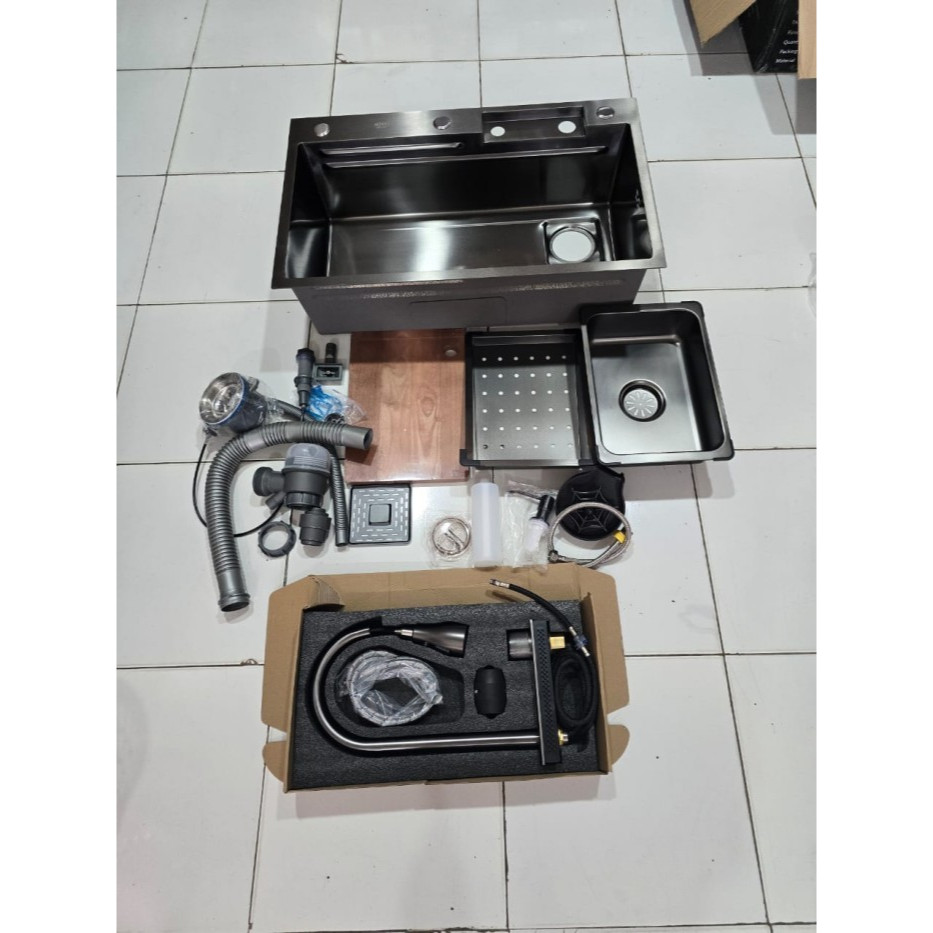 Jual Kitchen Sink Piano Muya 7545 Stainless Hitam / Bak Cuci Piring ...