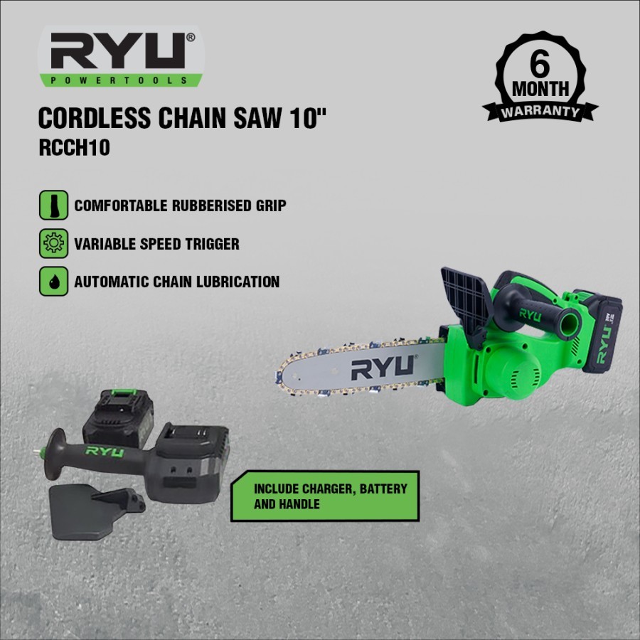 Jual RYU-Cordless Chainsaw 10" RYU RCCH10 Mesin Gergaji Kayu | Shopee ...