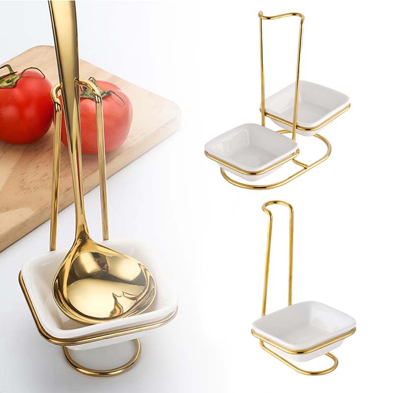 Jual Tempat Sendok Stainless Steel Ladle Soup Holder Emas Cup Saus Mini ...