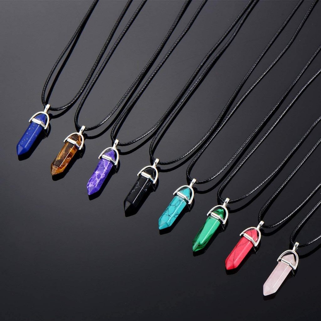 Jual Kalung Hexagonal Crystal Stone Warna Warni / Kalung Batu Kristal ...