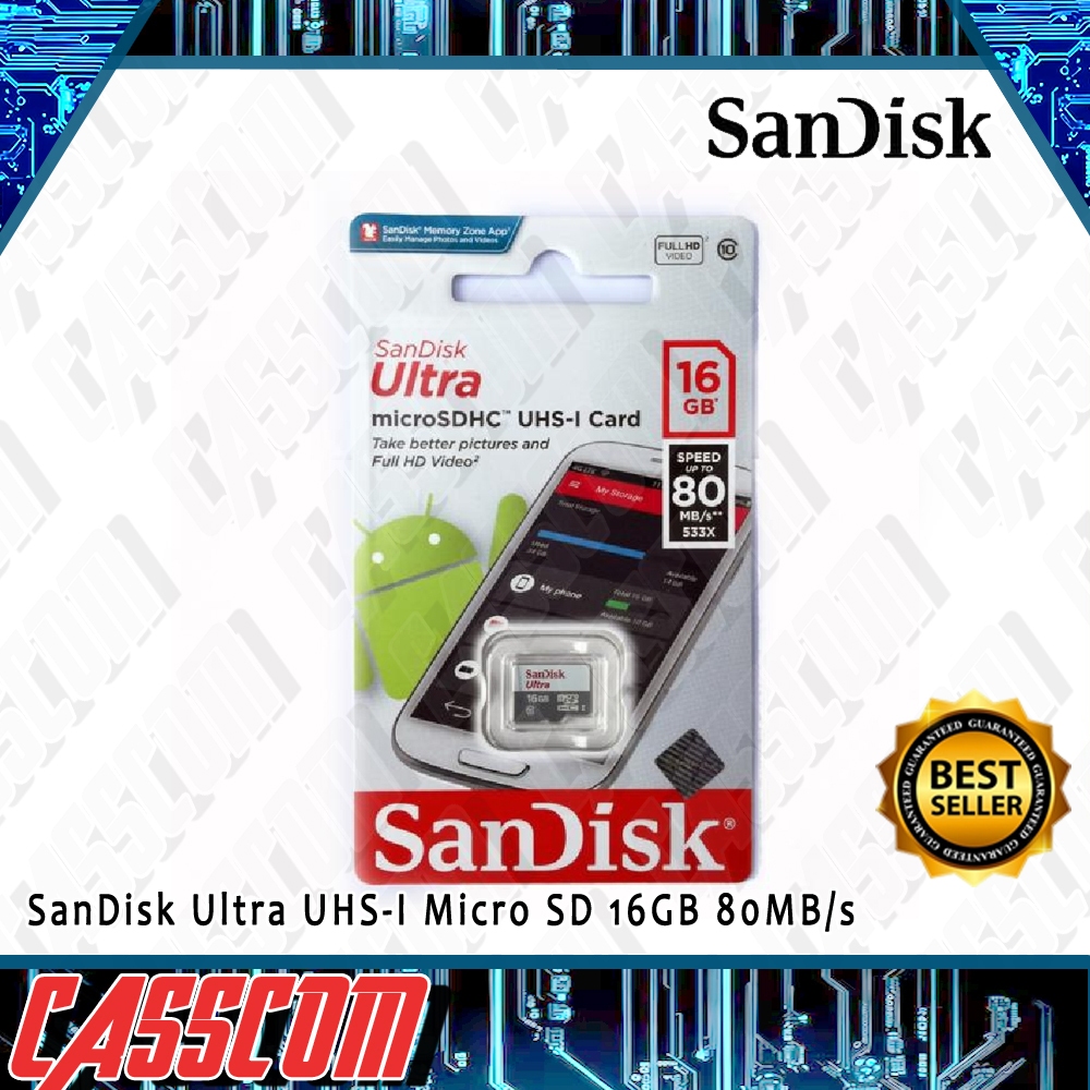 Jual SanDisk Ultra UHS-I Micro SD 16GB 80MB/s | Shopee Indonesia