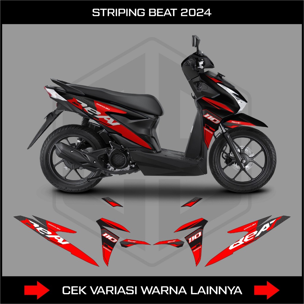Jual Stiker Striping All New Honda BeAT 2024 Motip Thailand / Sticker ...