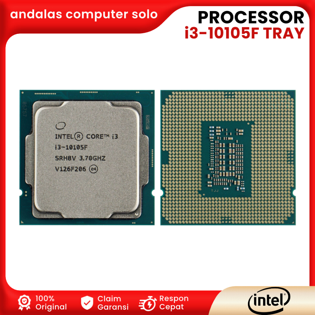Jual PROCESSOR TRAY INTEL CORE i3-10105F 3.7Ghz Up To 4.4Ghz LGA 1200 Comet Lake Refresh Series ...